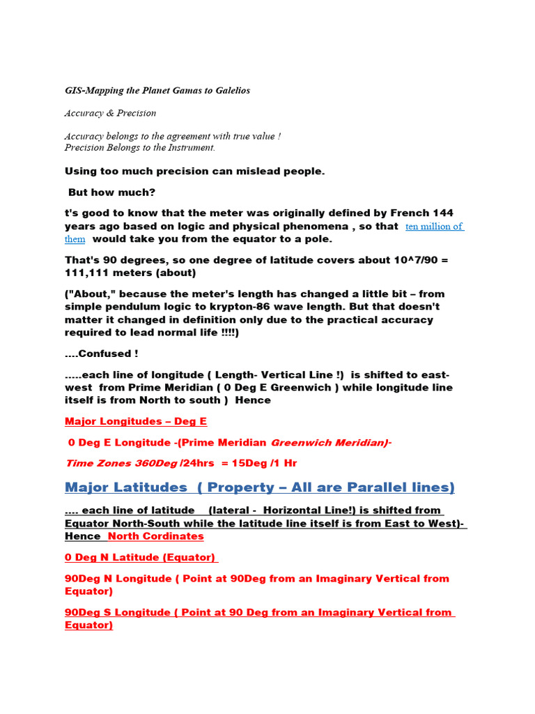 GPS Latitude and Longitude Precision | PDF | Latitude | Longitude