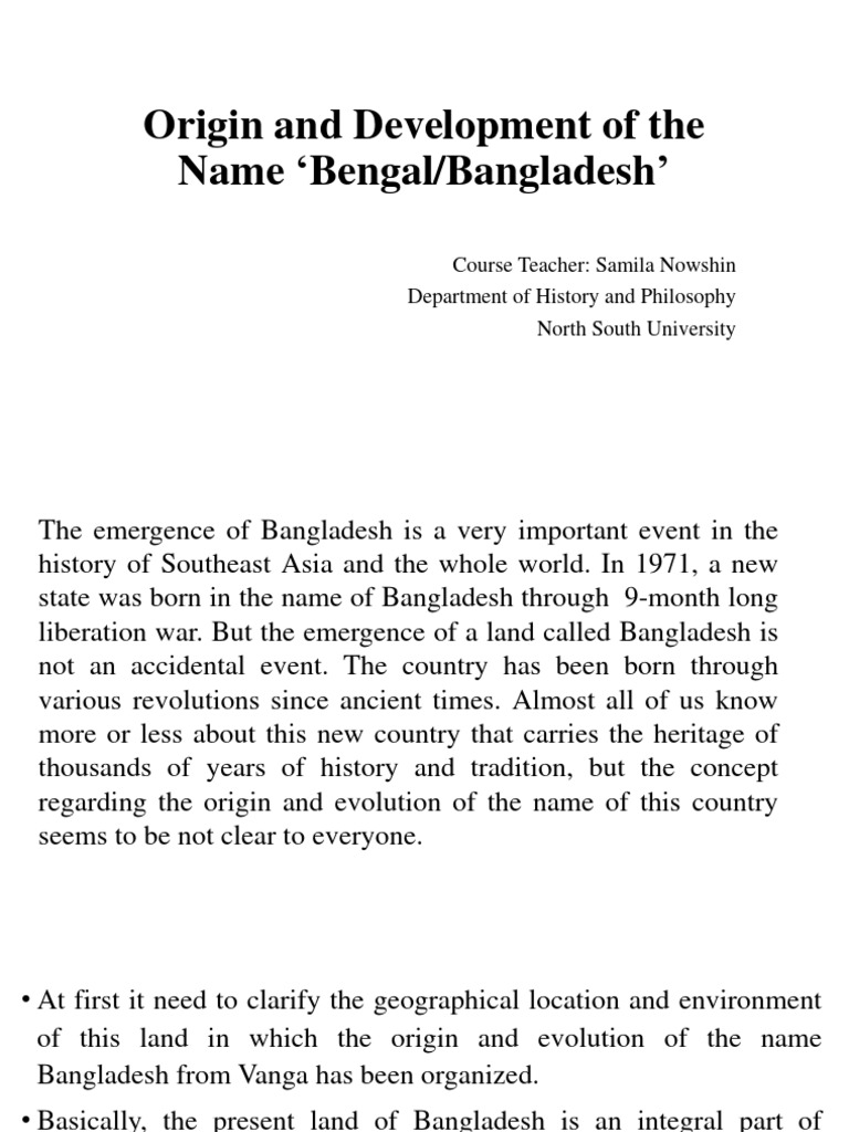 Origins of Bengal's Name | PDF | Bengal | South Asia