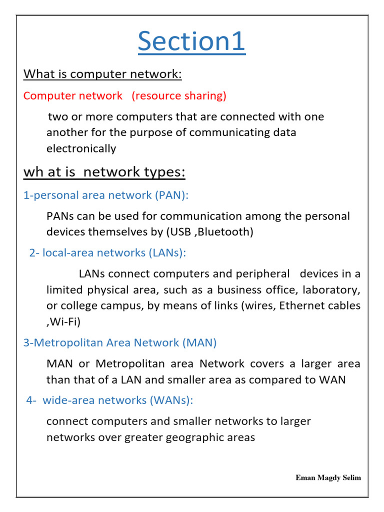 Section 1 | PDF | Computer Network | Local Area Network