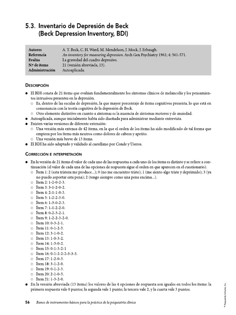 Corrección BDI | PDF