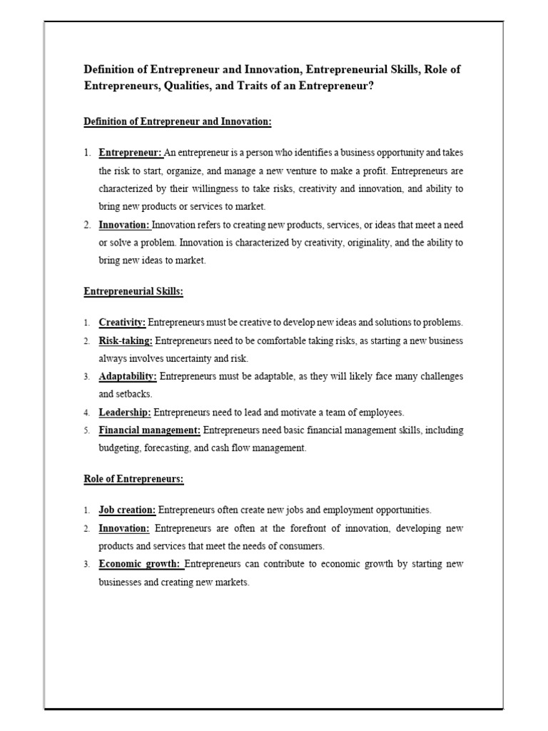 ED Unit 1 and 2 | Download Free PDF | Entrepreneurship | Business Model