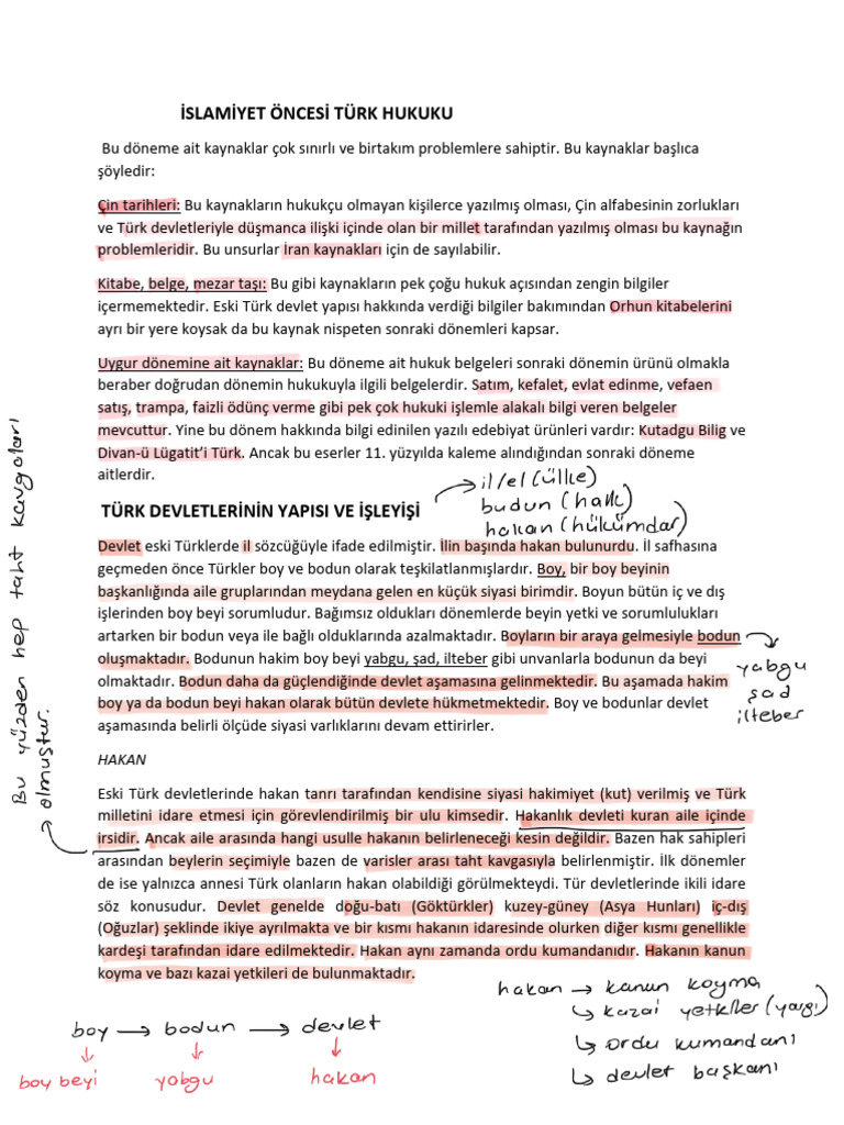 İslamiyet Öncesi Türk Hukuku: Hakan | PDF