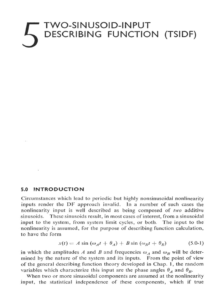 Two Sinusoid Input Describing Function (TSIDF) | Download Free PDF | Phase (Waves ...