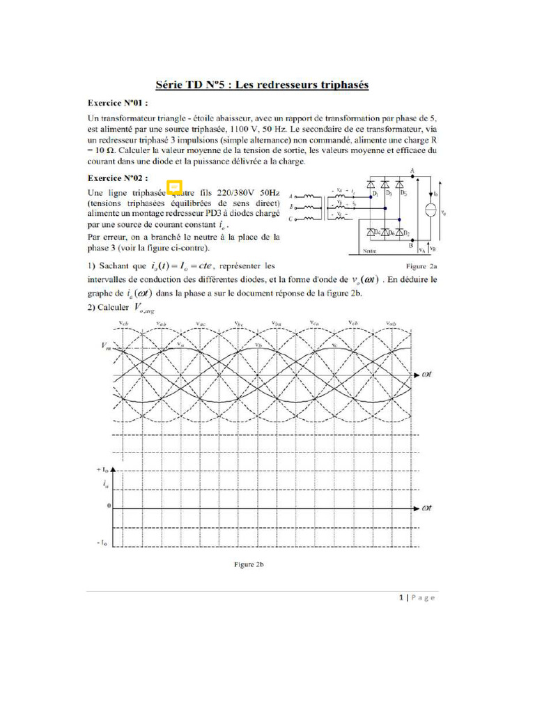 TD Nº5 Les Redresseurs Triphasés-Scan | PDF