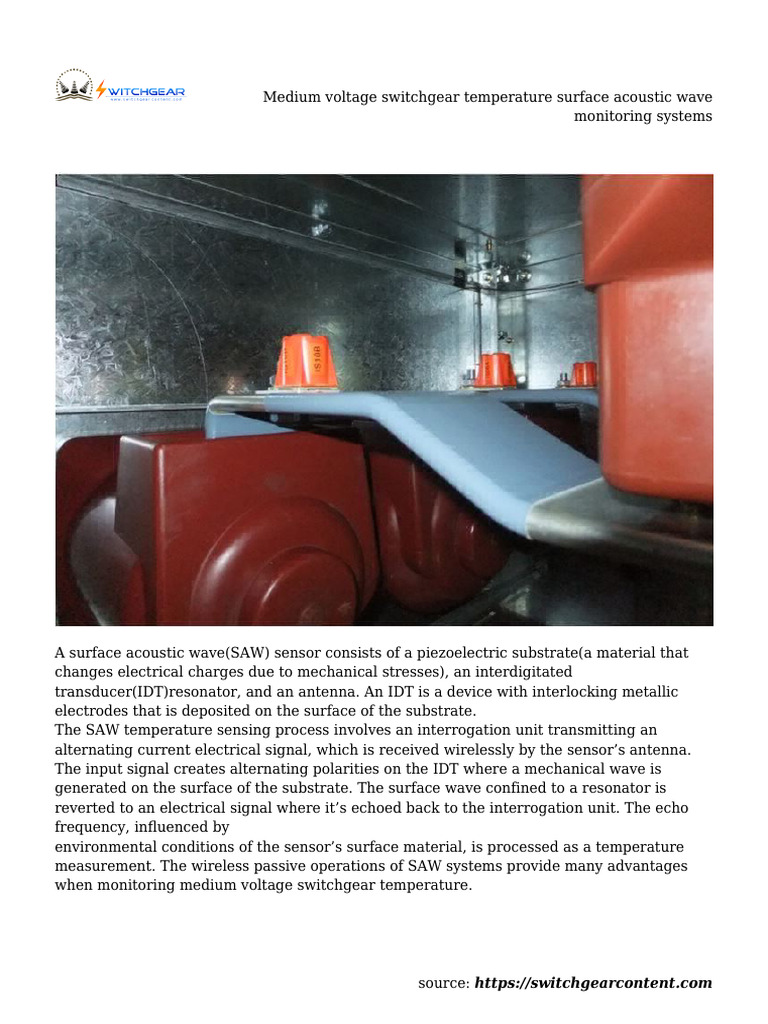 Medium Voltage Switchgear Temperature Surface Acoustic Wave Monitoring ...