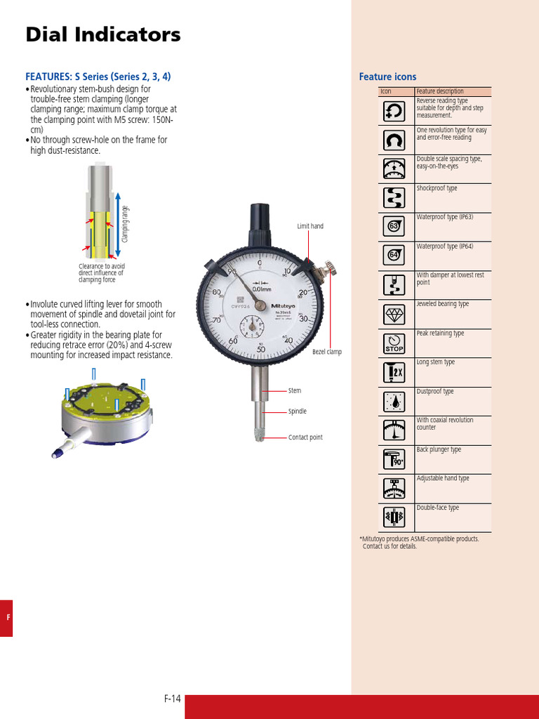 Mitutoyo Dial Indicators | PDF | Tools | Equipment
