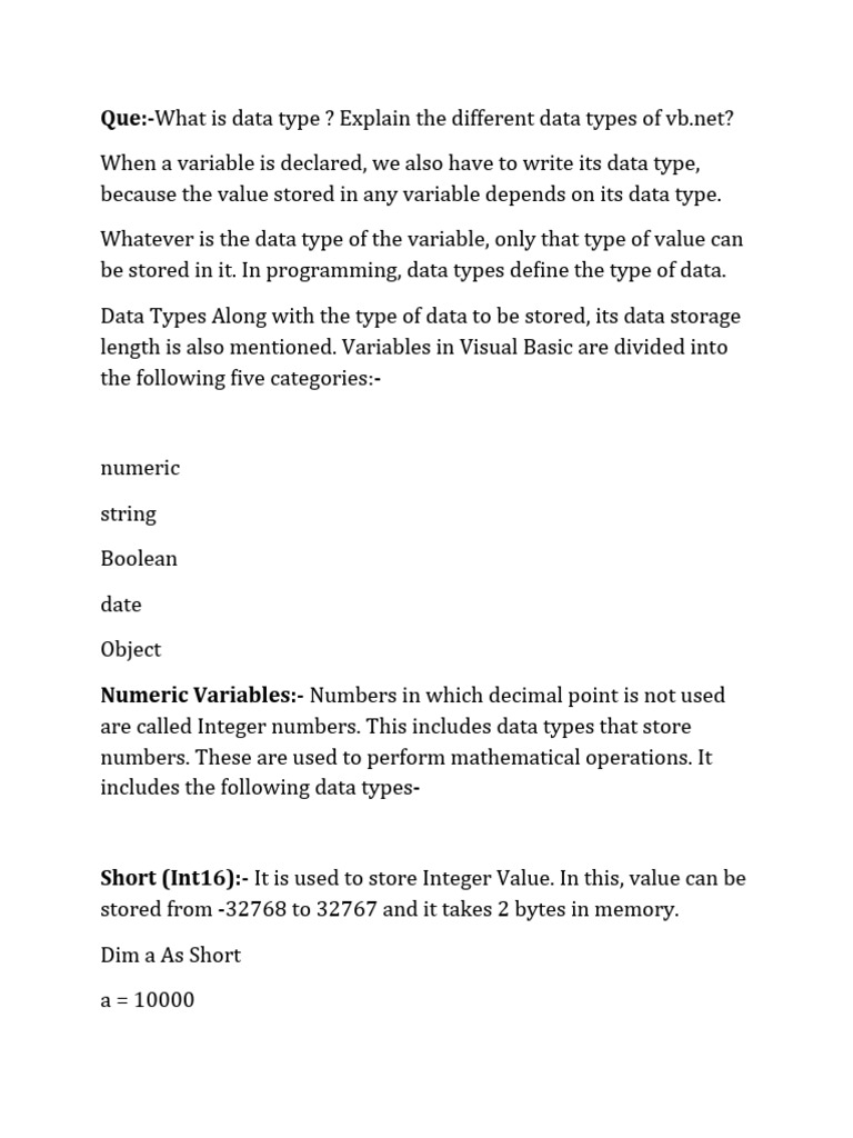 What Is Data Type | Download Free PDF | Data Type | Integer (Computer ... What Is Data Type | Download Free PDF | Data Type | Integer (Computer ...