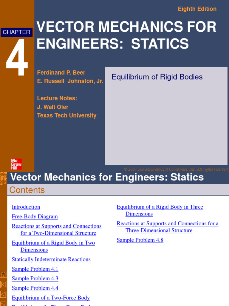 Lect (6) Equilibrium | PDF | Force | Euclidean Vector
