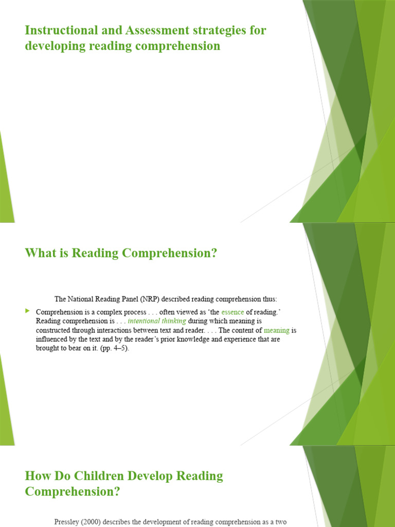 TLS - 13.11.23 - Instructional and Assessment Strategies For Developing Reading Comprehension ...