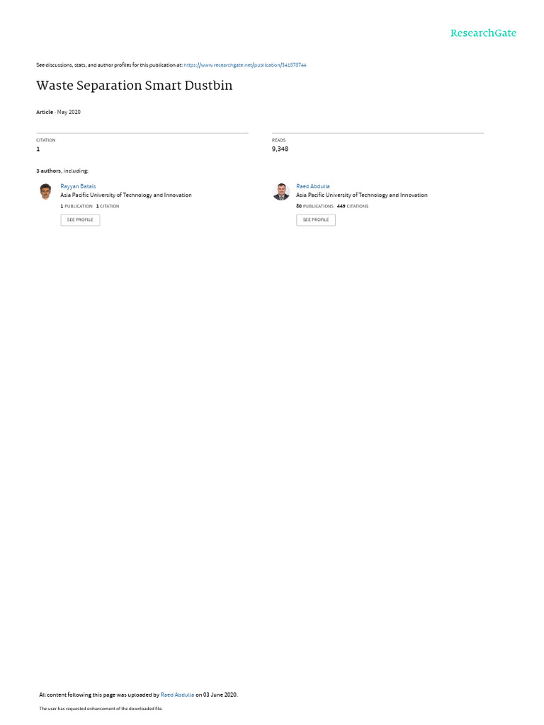 WasteSeparationSmartDustbin | PDF | Waste Management | Electromagnetic ...