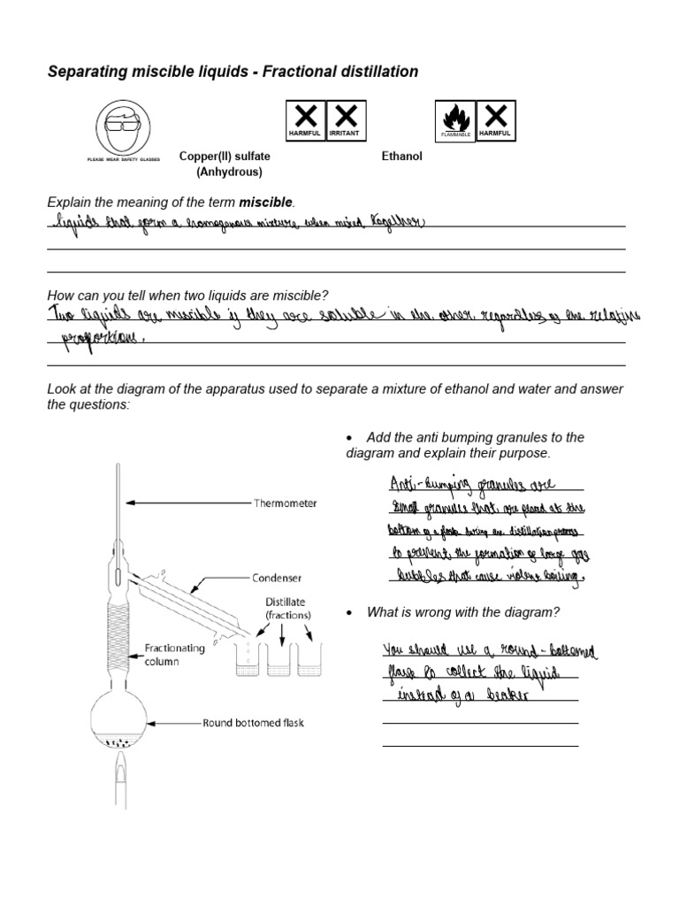 Ishanvi Naidu - Lesson 6 - Demo Separating Miscible Liquids Fractional ...