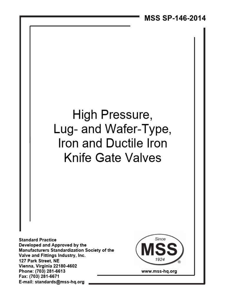 MSS SP-146-2014 | PDF | Valve | Mechanical Engineering