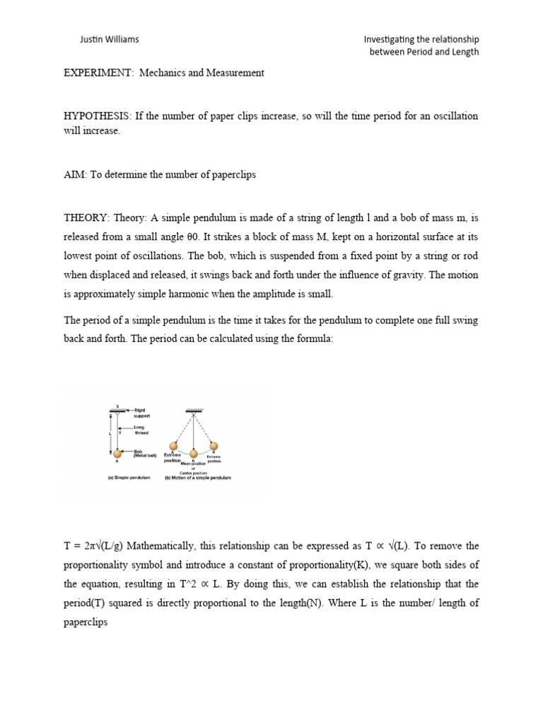 Physics SBA Template PD Pendulum Lab | PDF | Pendulum | Mechanics