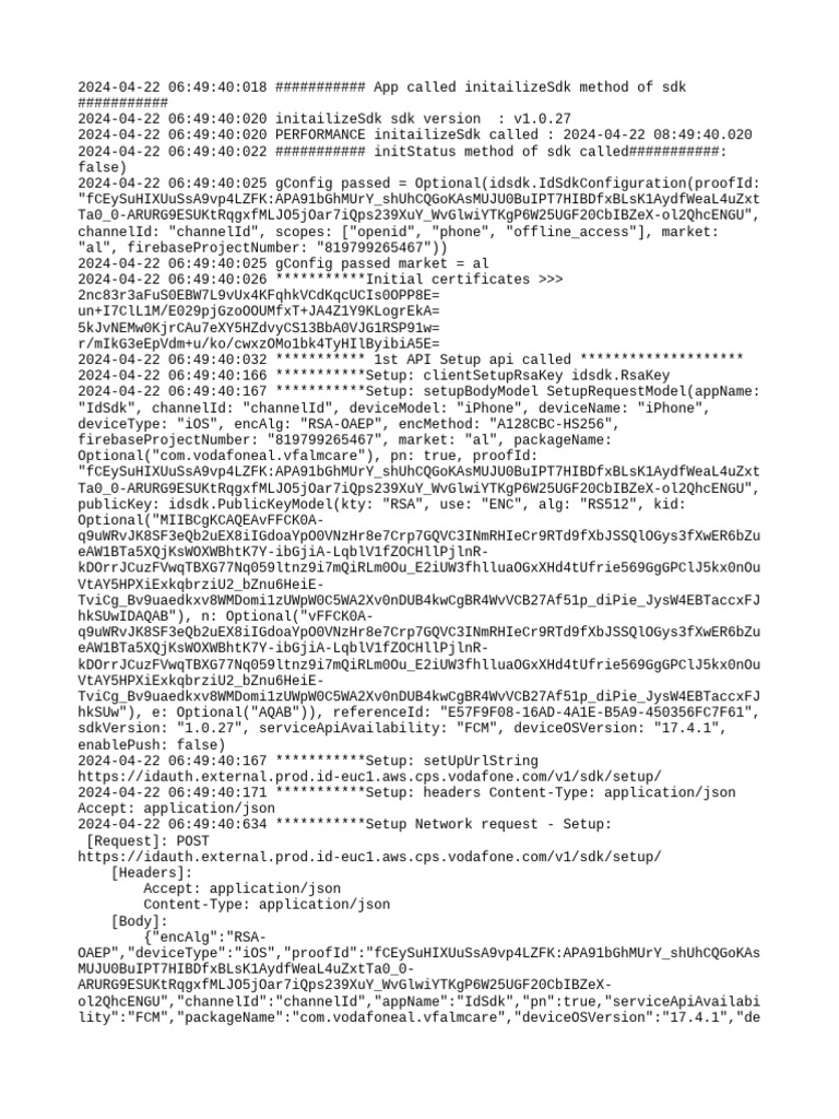 Id SDK Logs | PDF | Computing | Information Technology