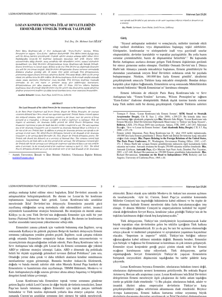 Lozan Konferansi Nda Itilaf Devletlerini | PDF