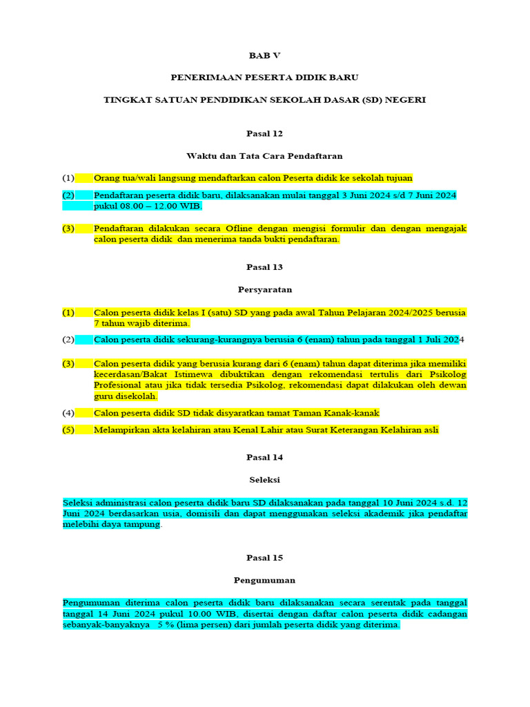 PPDB SD Warna Biru Perlu Di Edit 2024 | PDF