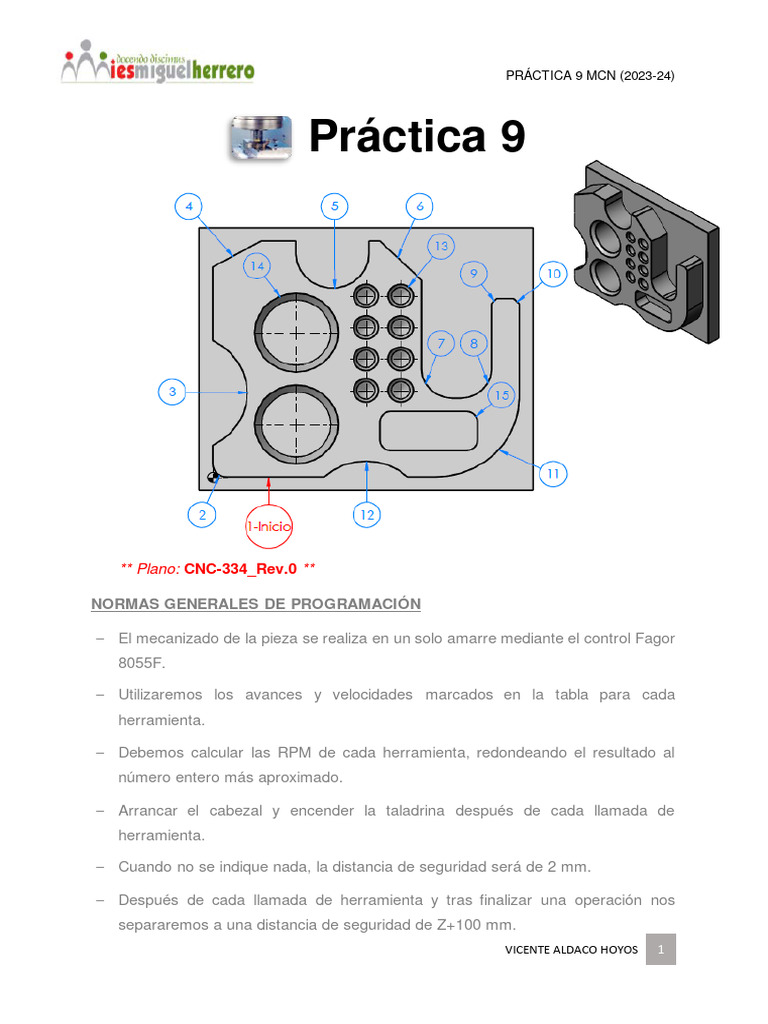 Programación CNC: Práctica Completa | PDF | Perforar | Metalurgia