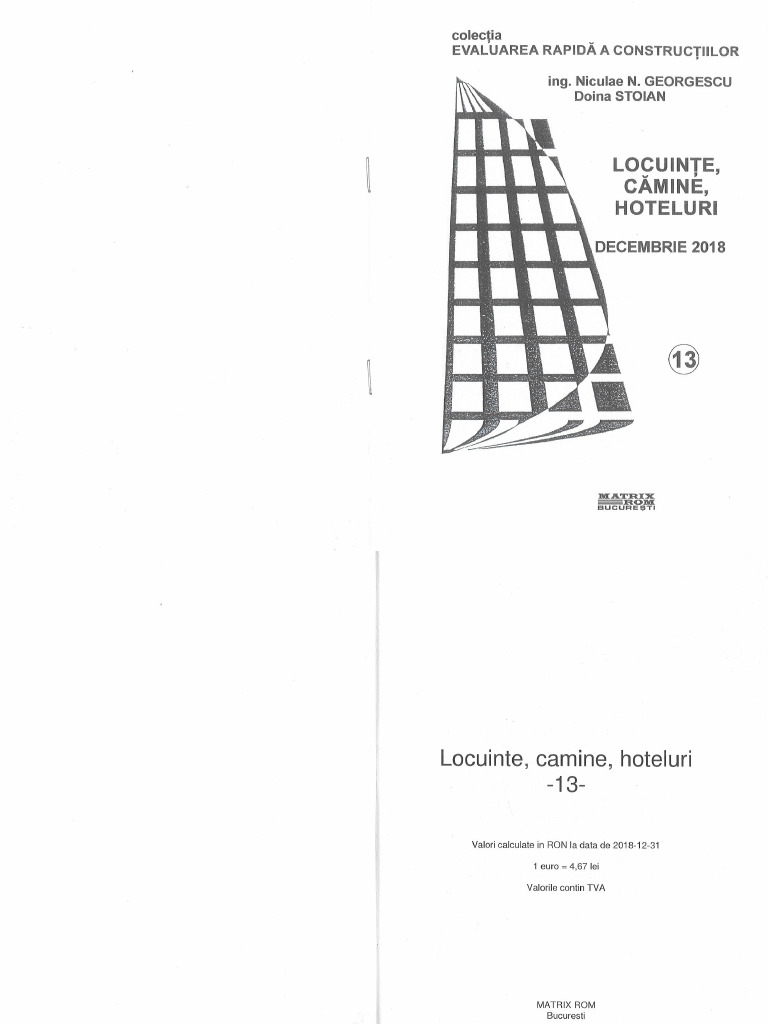 CATALOG NR. 13 - Evaluarea Rapida A Constructiilor Locuinte Camine Hoteluri Dec 2018 | PDF