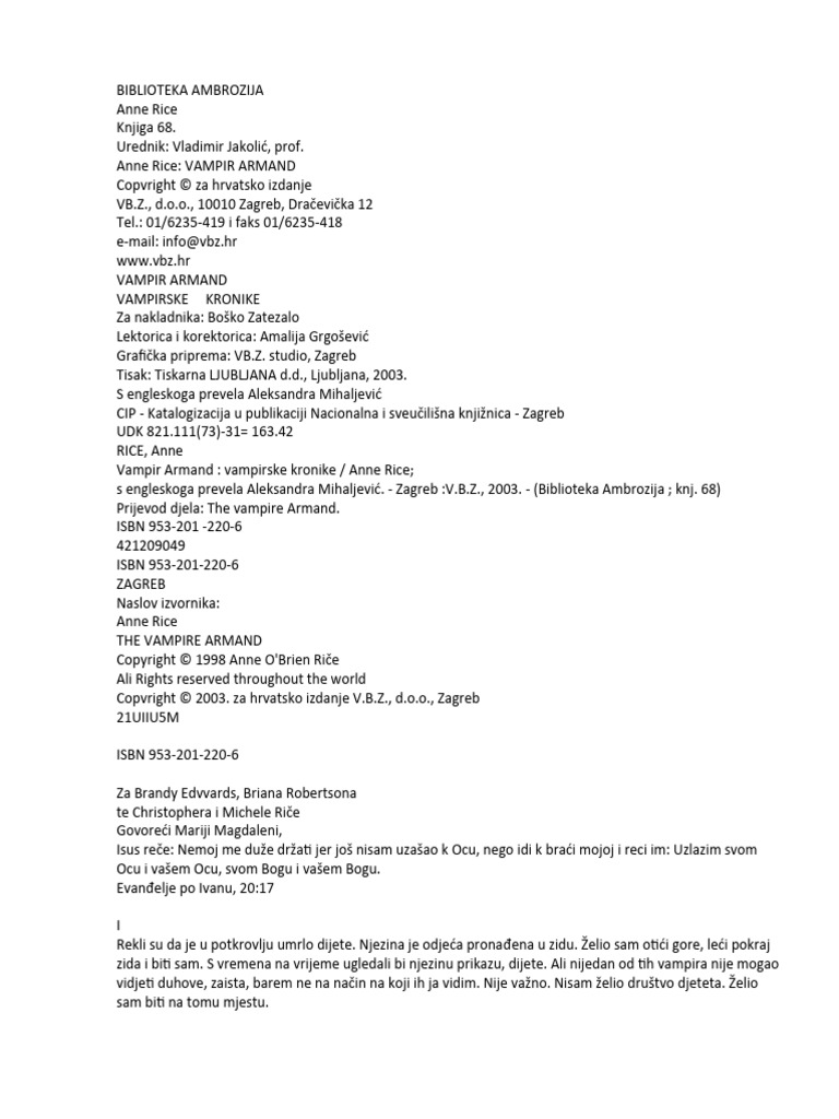 5 Ili 6.vampir Armand | PDF