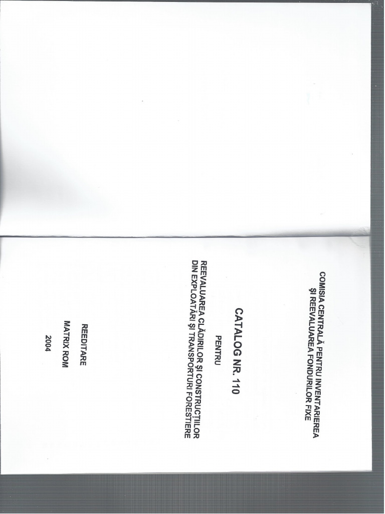 Catalog Nr. 110 - Reevaluarea Cladirilor Si Constructiilor Din Exploatari Si Transporturi ...