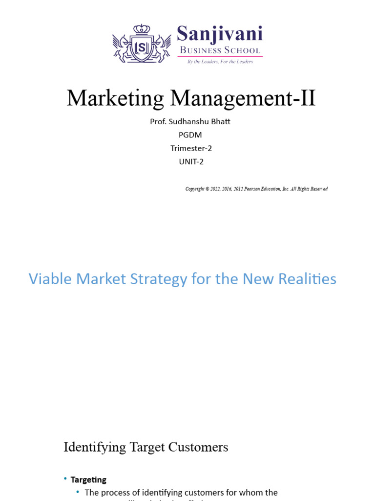 Marketing Management - II - PPT UNIT 2 | PDF | Market Segmentation ...