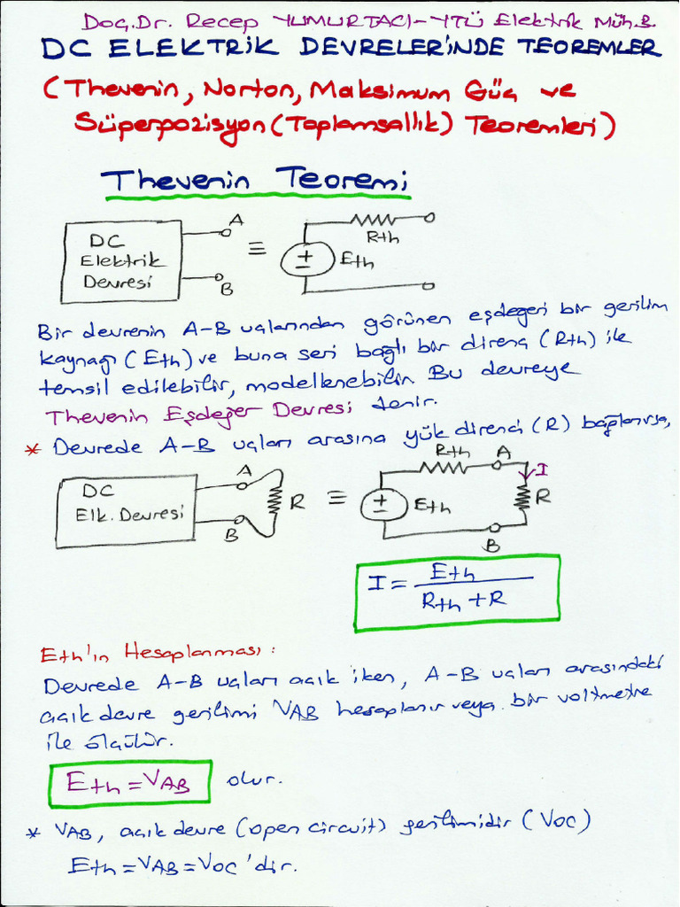 Devre Teo 6 DC Devre Theveni̇n | PDF