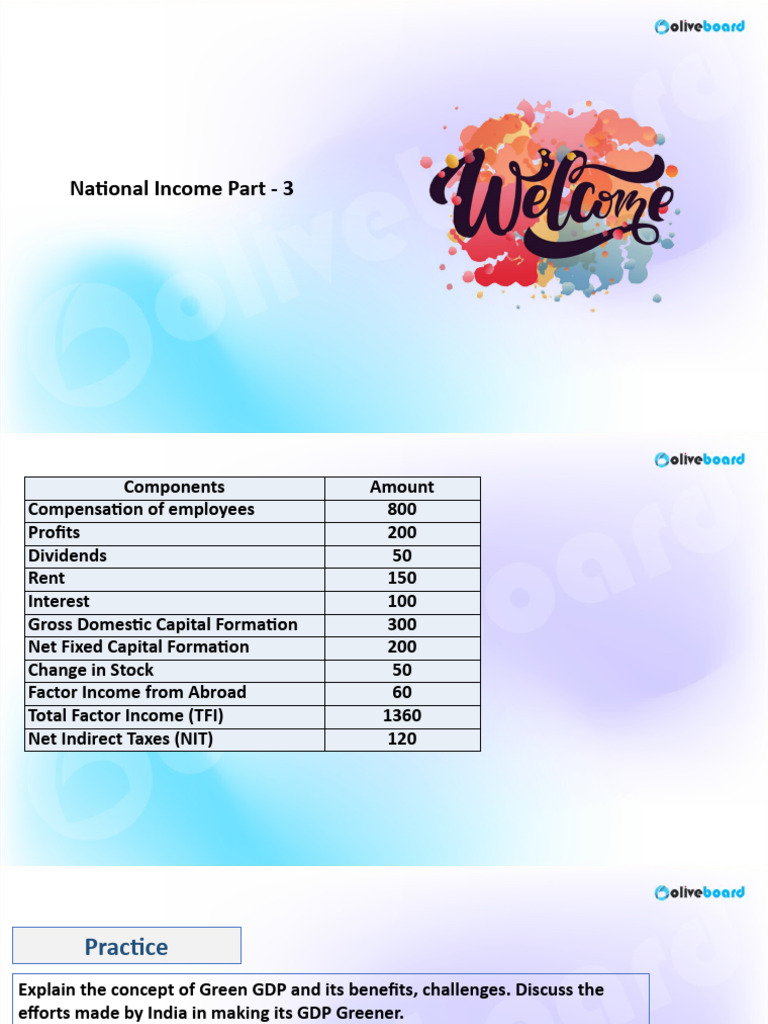 Class 5 National Income - 3 | PDF | Gross Domestic Product | Sustainability