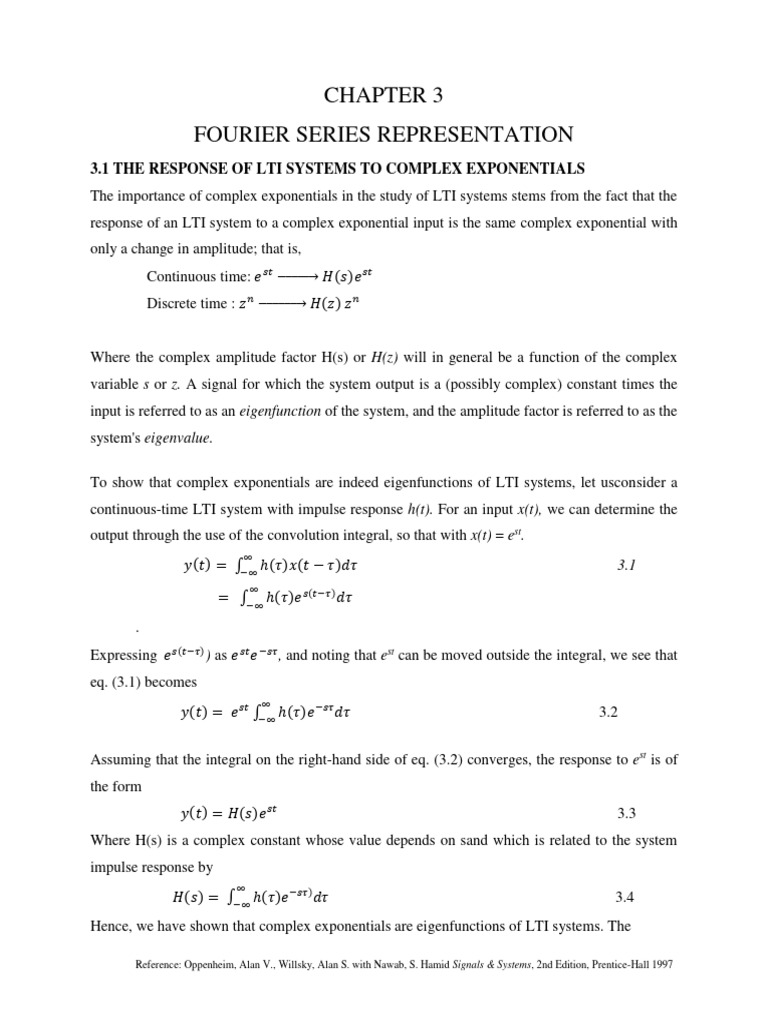 CHAPTER 3 - Signal & System Analysis | PDF | Fourier Transform | Fourier Series