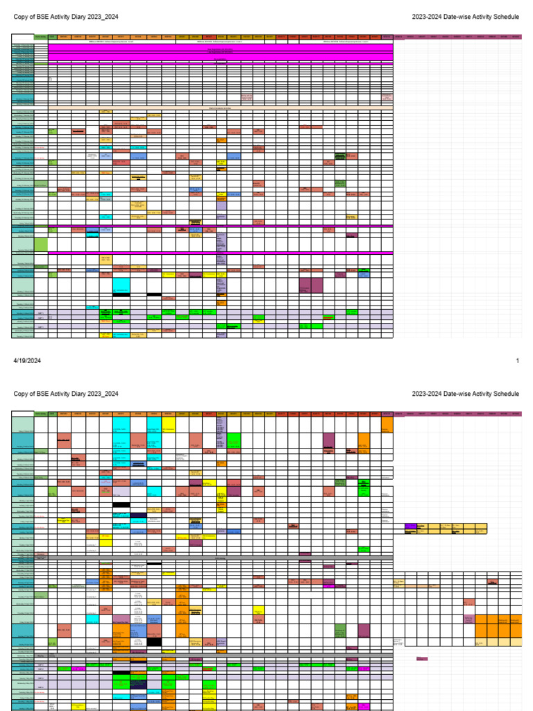 Activity Diary 2023 - 2024 - 2023-2024 Date-Wise Activity Schedule ...