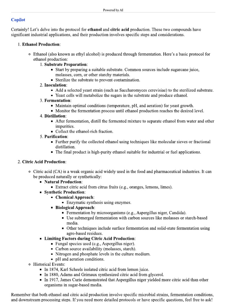 Ethanol and Citric Acid Protocol | PDF