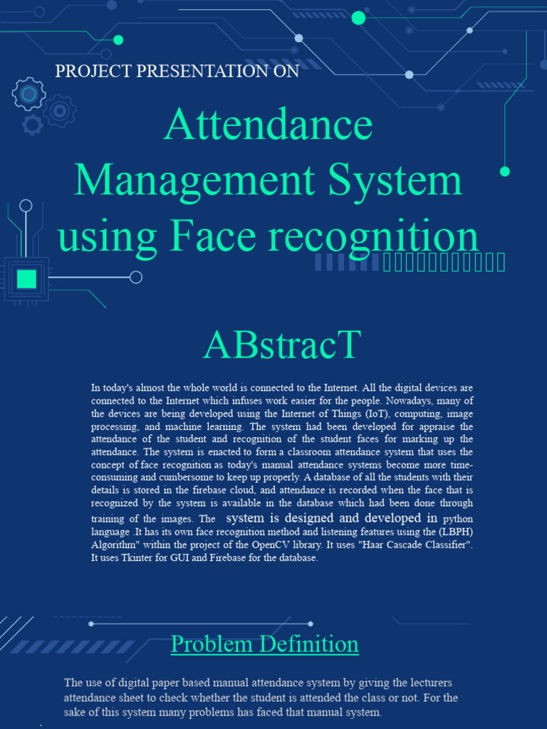 Attendance Management System Using Face Recognition | PDF | Usability ...