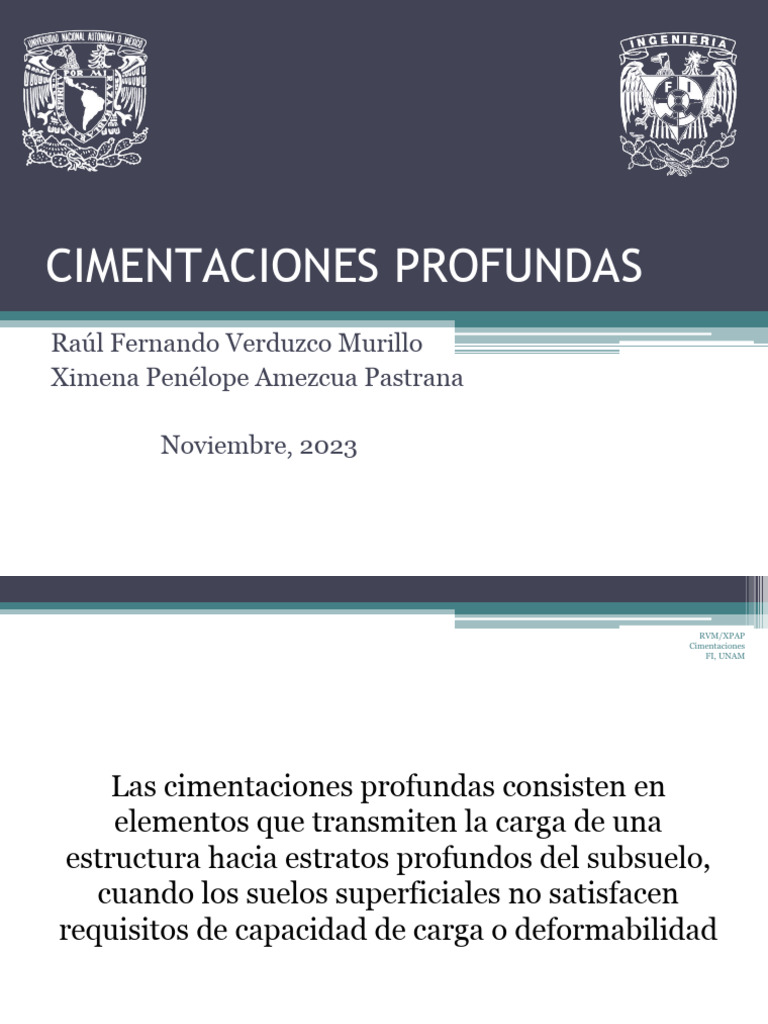 Cimentaciones Profundas | PDF | Fundación (Ingeniería) | Fundación profunda
