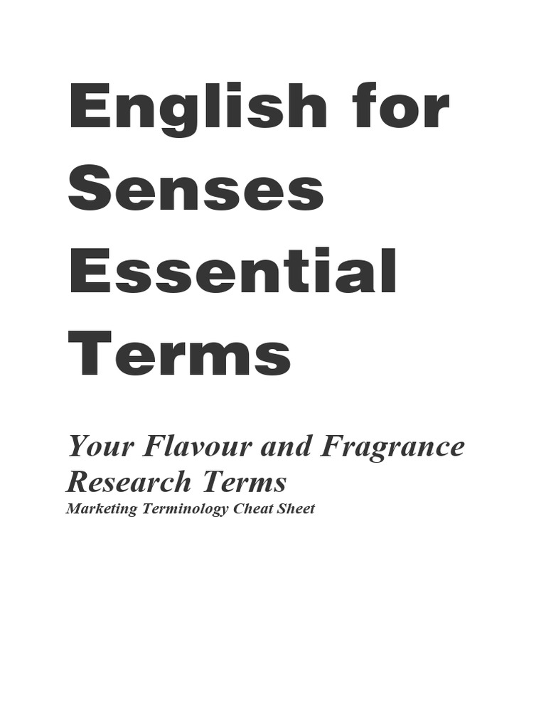 v2 - Essential Flavour and Fragrance Research Terms in One Place | PDF | Taste | Odor