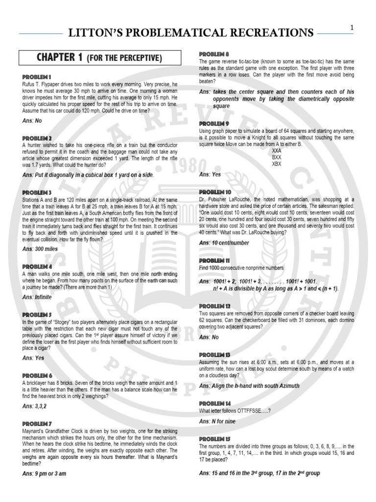 Littons Problems | PDF