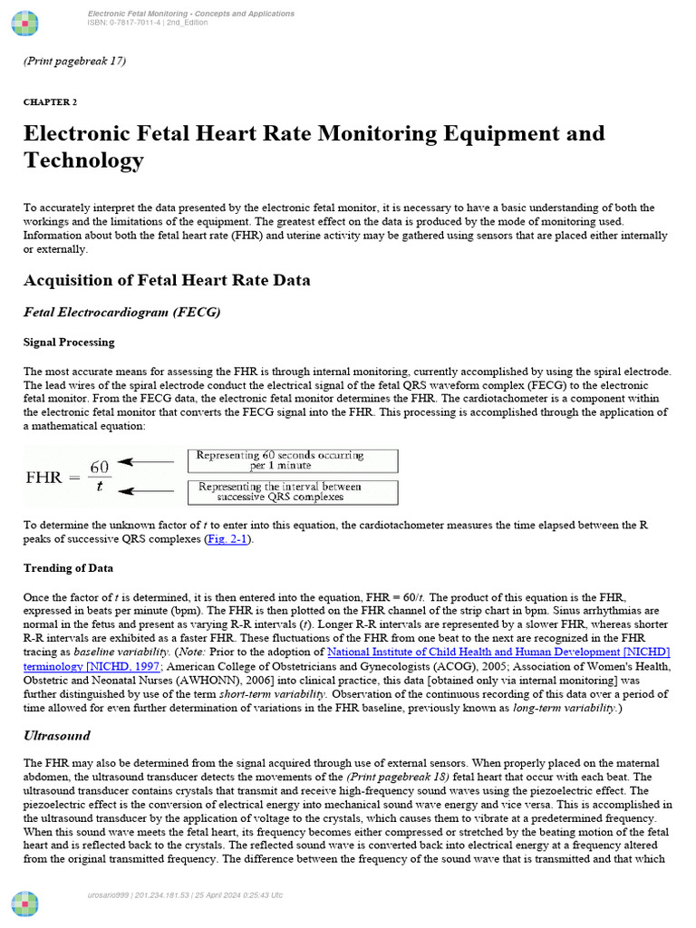 1 - Maternal-Fetal Physiology of Fetal Heart Rate Patterns | PDF