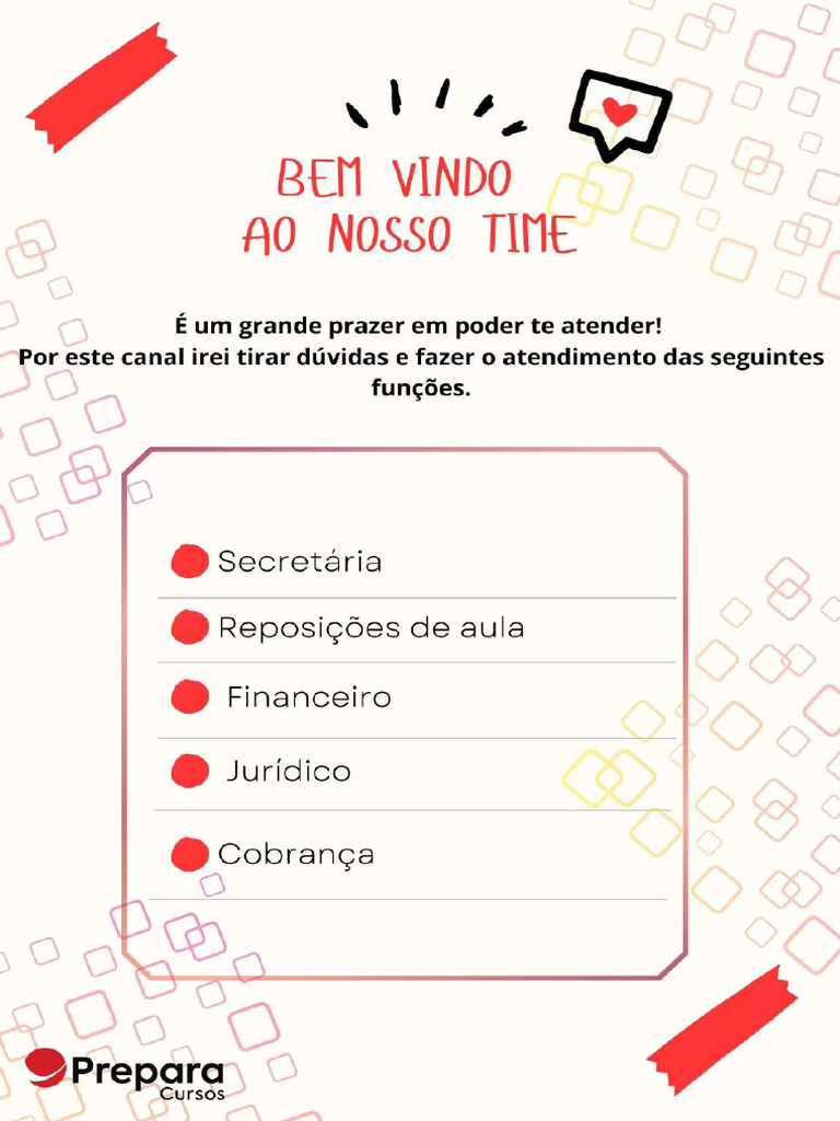 Bem Vindo Ao Nosso Time 01 | PDF
