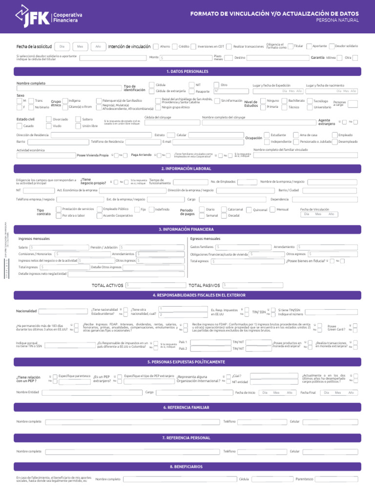 Formulario de Crédito | PDF | Documento de identidad | Bases de datos