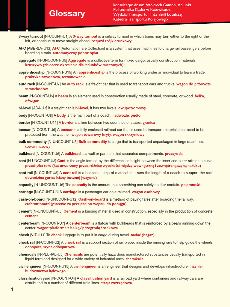 Railway Terminology and Definitions | PDF | Rail Transport | Train