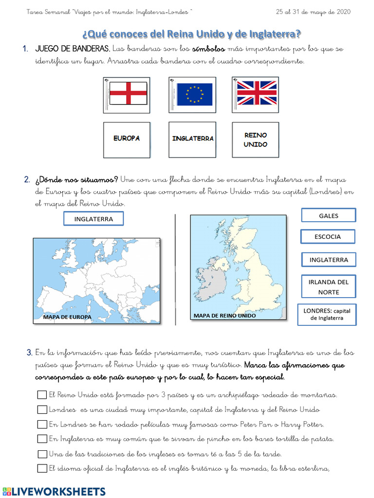 Ficha Uk1 | PDF | Reino Unido | Inglaterra