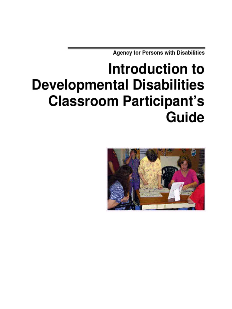 Developmental Disabilities Participants Guide | PDF | Intellectual ...