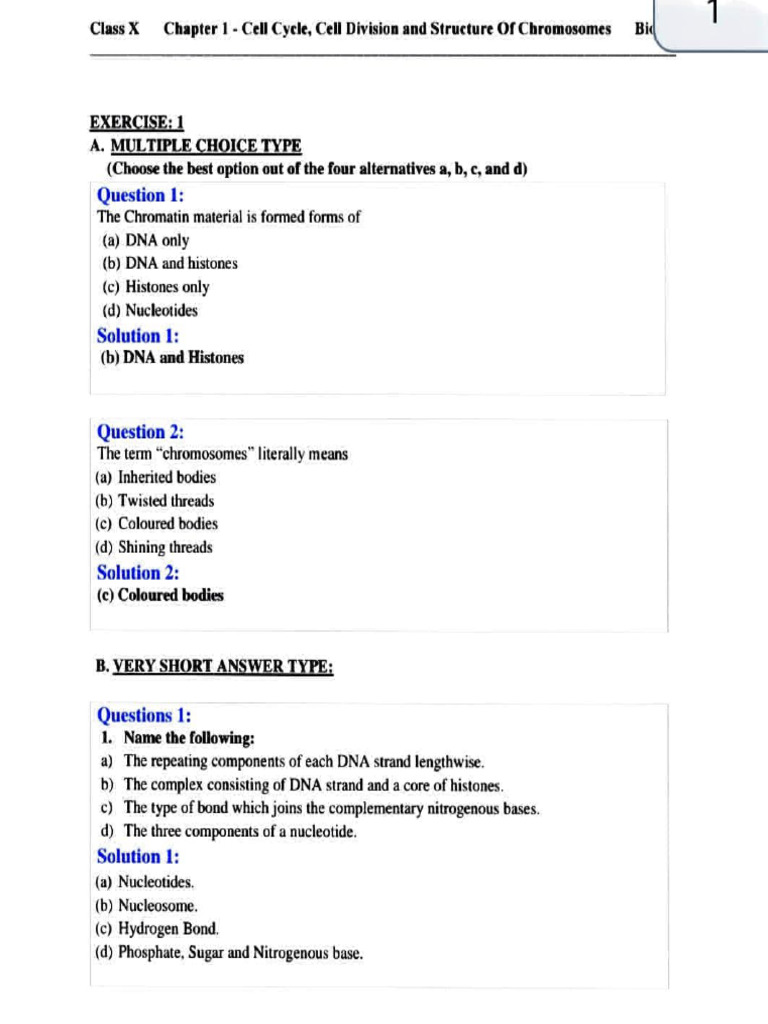 2. Cell cycle, cell division and structure of chromosomes | PDF ...