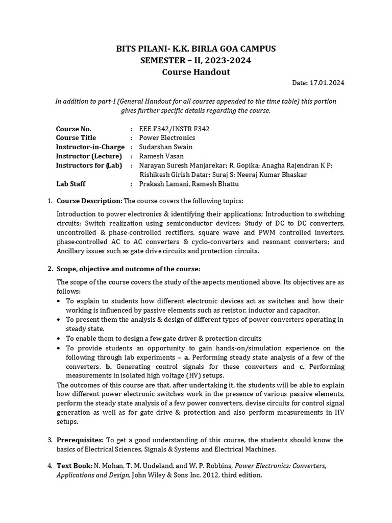Power Electronics Course Handout-2023-2024 | PDF | Rectifier | Power ... Power Electronics Course Handout-2023-2024 | PDF | Rectifier | Power ...