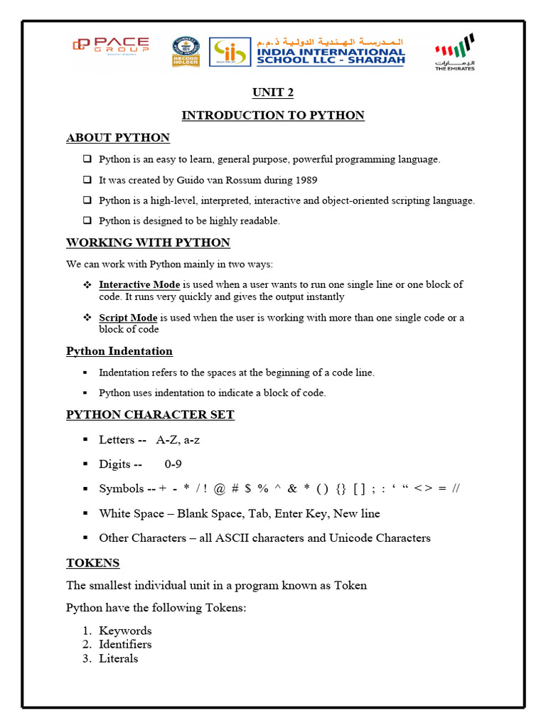 Unit 2 Introduction To Python About Python | PDF | Data Type | Boolean ... Unit 2 Introduction To Python About Python | PDF | Data Type | Boolean ...