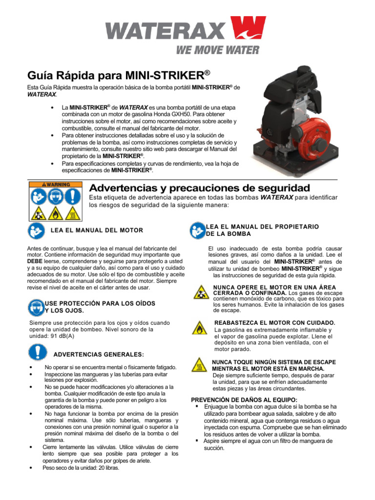 Guia Rapida Mini Striker | PDF | Bomba | Agua