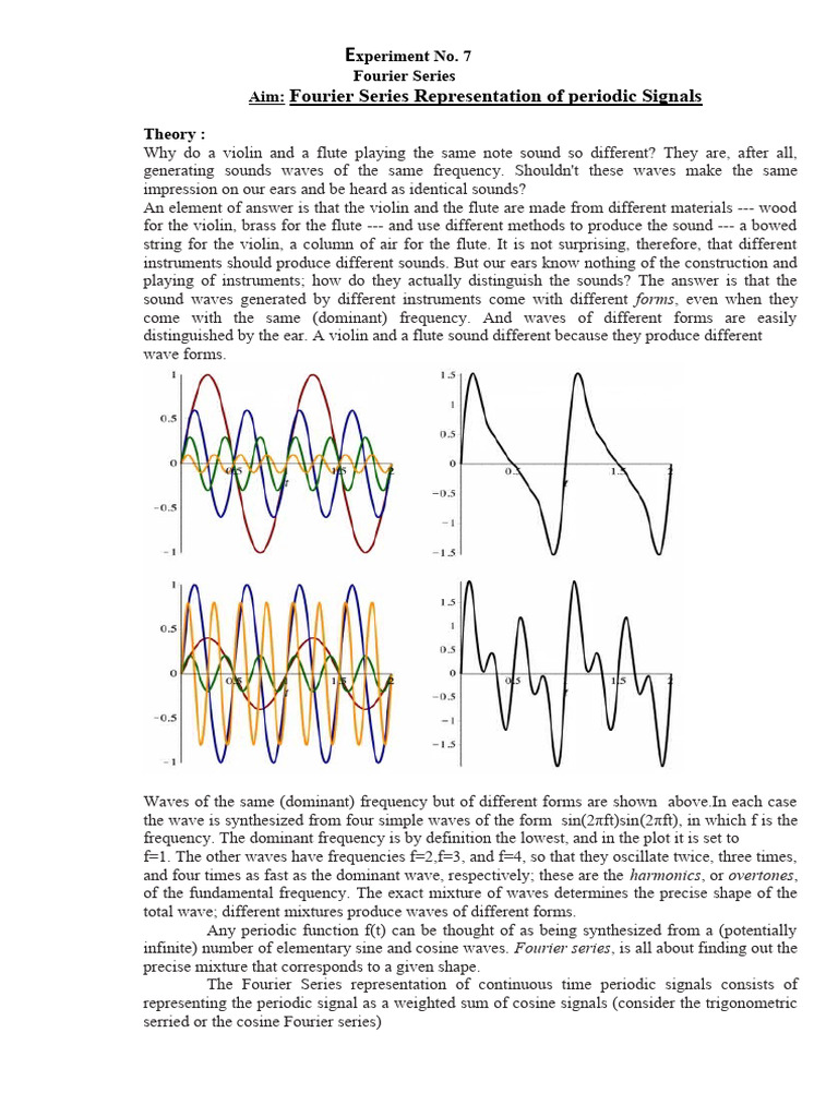 Exp7 Guidelines - Fourier Series | PDF | Fourier Series | Sine Wave