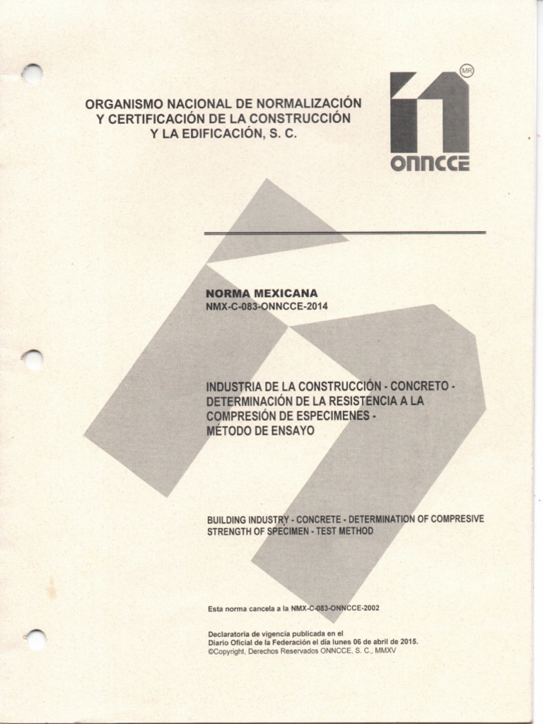 NMX C 083 Onnce 2014 | PDF