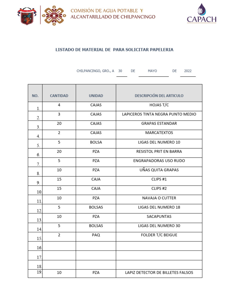LISTADO DE MATERIAL NUEVO JUNIO 2021 | PDF | Higiene | Saneamiento