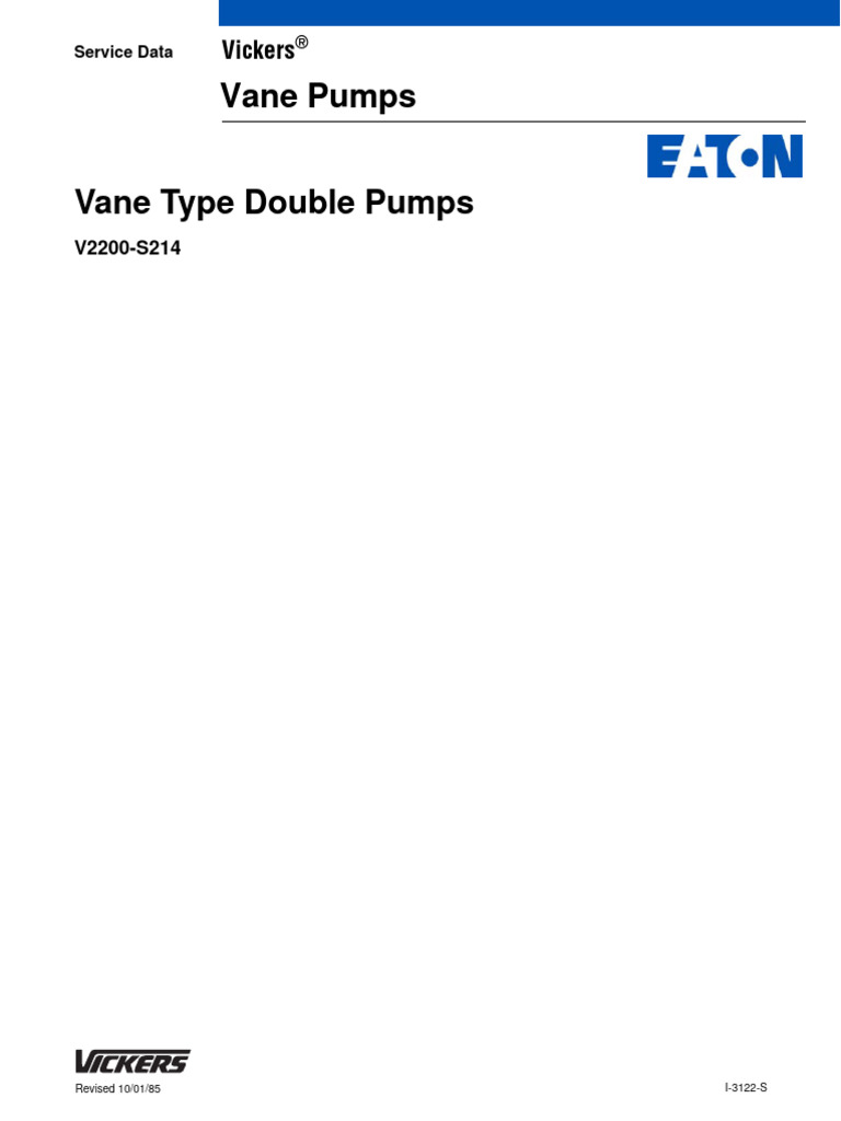 Vane Pumps: Vickers | PDF | Pump | Mechanical Engineering