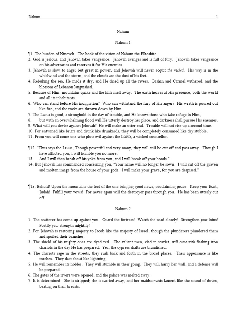 The Book of Nahum | PDF | Old Testament Books