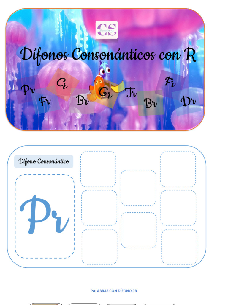 Tablero Dífonos Consonánticos Con R | PDF